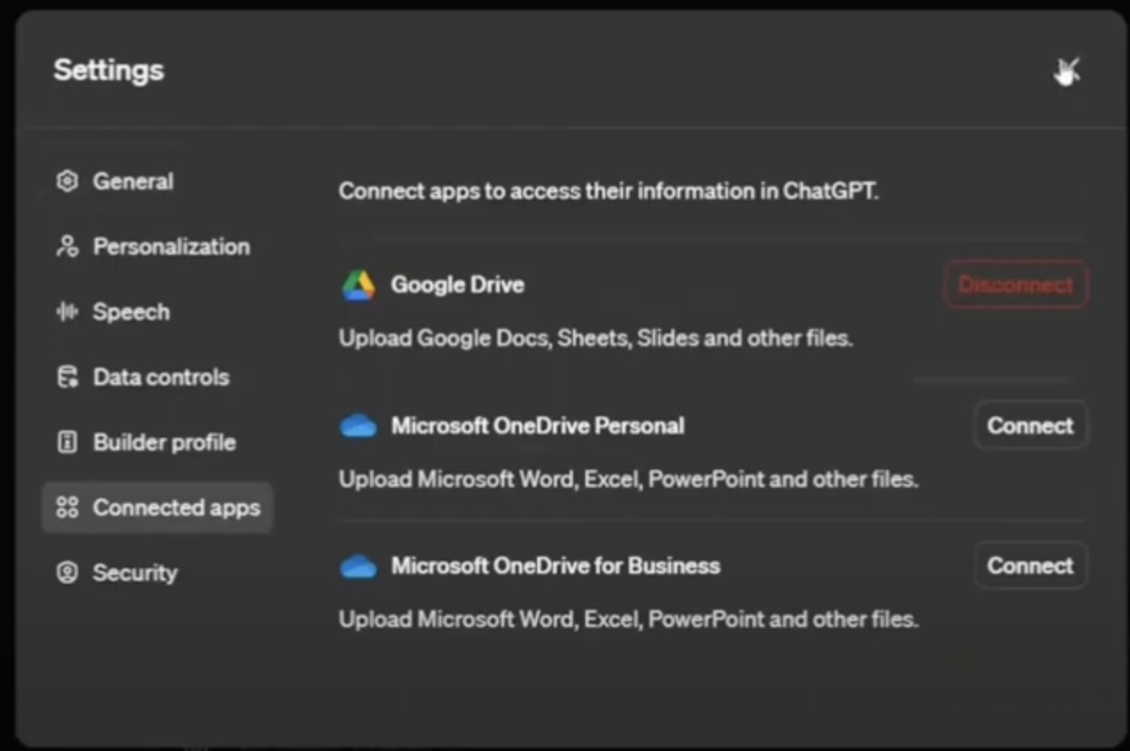 Connected App: Google Drive · ChatGPT Users