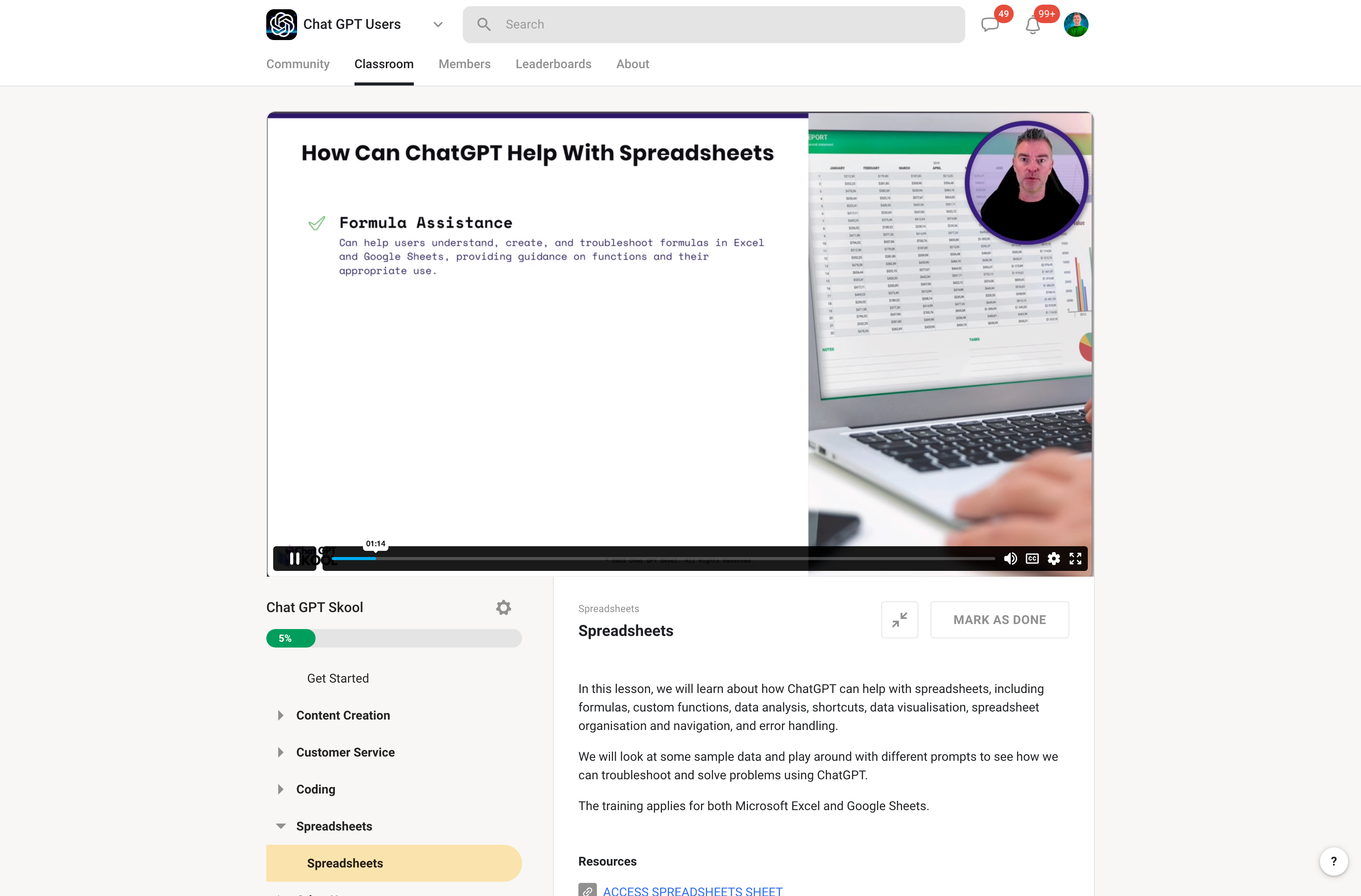 New Lesson Uploaded - Microsoft Excel & Google Sheets + ChatGPT ...