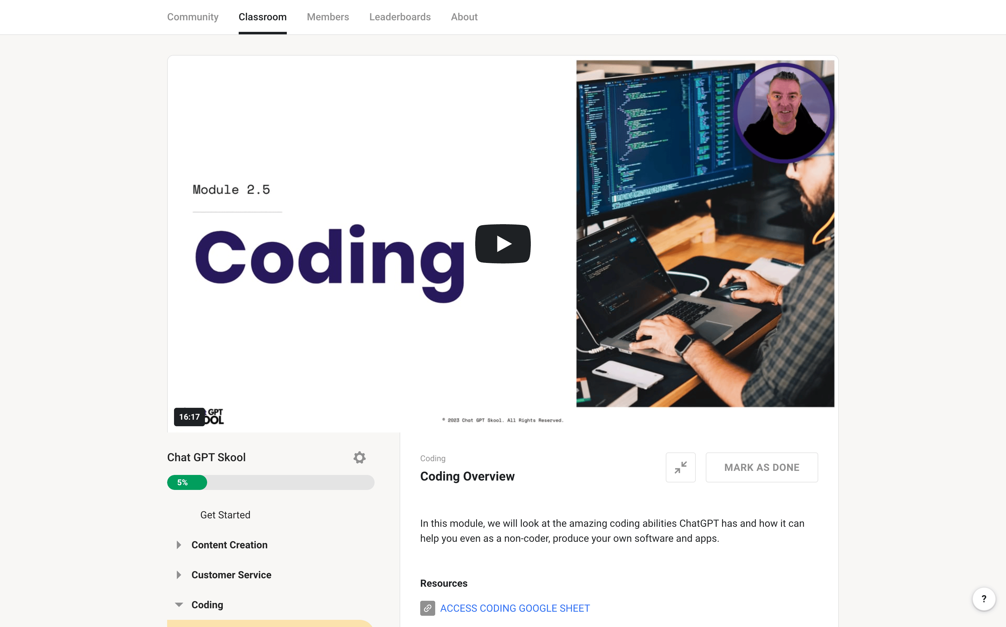 New! Coding Module Is Live For ChatGPT Skool Course Members 👩‍💻 ...
