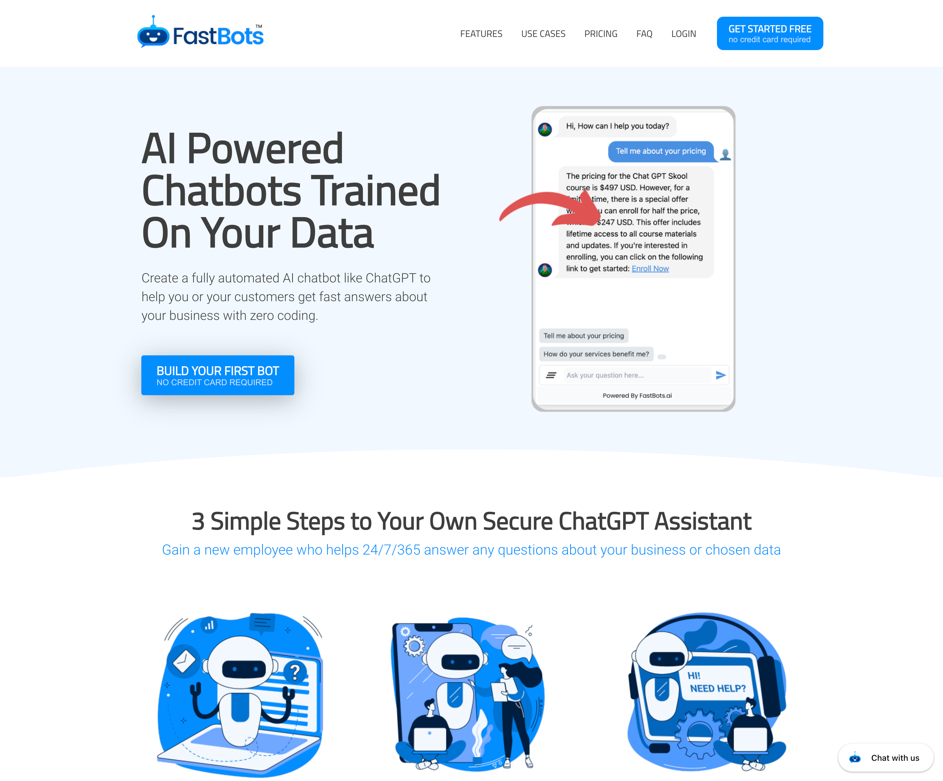 🔥 FastBots Is Live! AI Powered ChatBots Trained on Your Data 💿 · ChatGPT Users