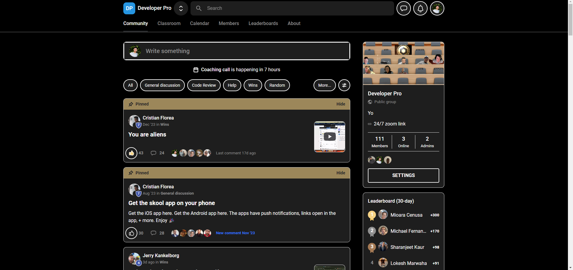 Dark Mode for Skool · Developer Pro