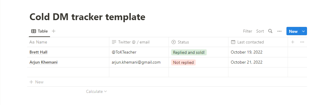 How to track your cold DM responses (Template inside!) · Zenpreneurs
