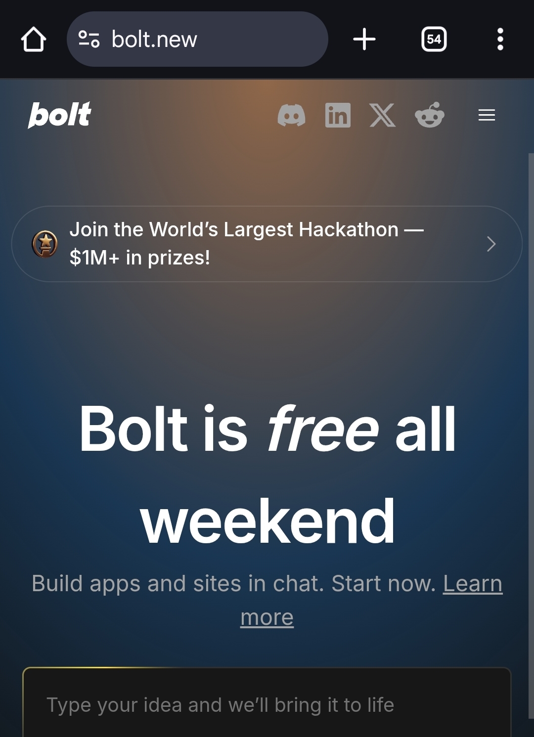 BOLT.NEW IS FREE THIS WEEKEND · Digital Roadmap AI Academy