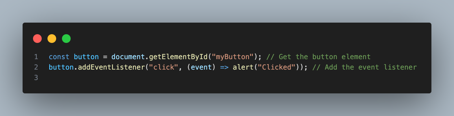 How to bind to a DOM event with JavaScript? · Web Dev 1x1