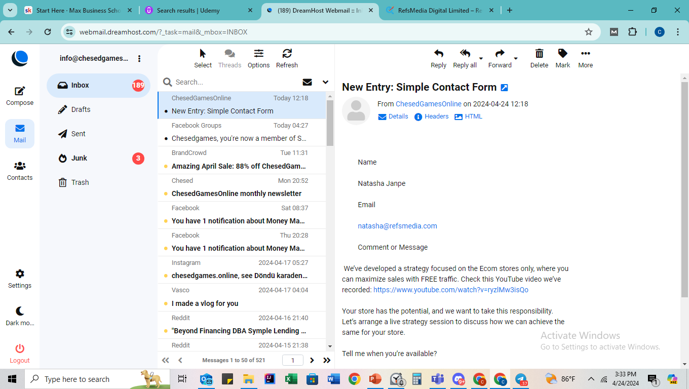 Got an email today · Max Business School™