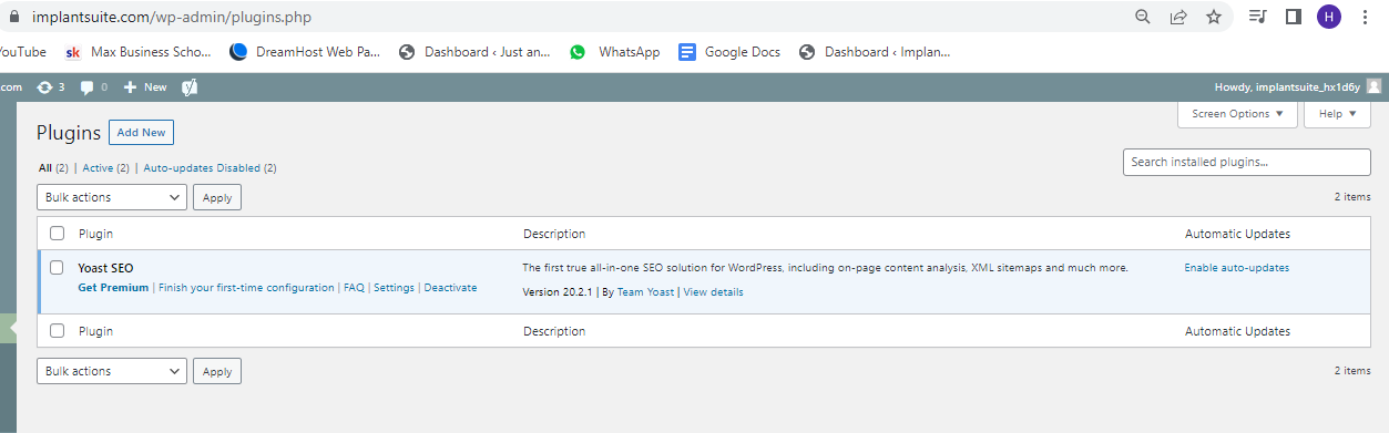 Plugins problem · Max Business School™