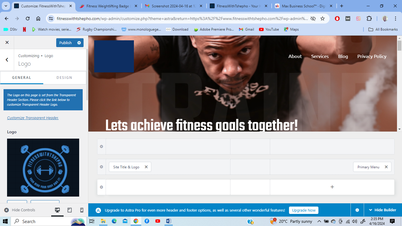 Help with logo on site · Max Business School™