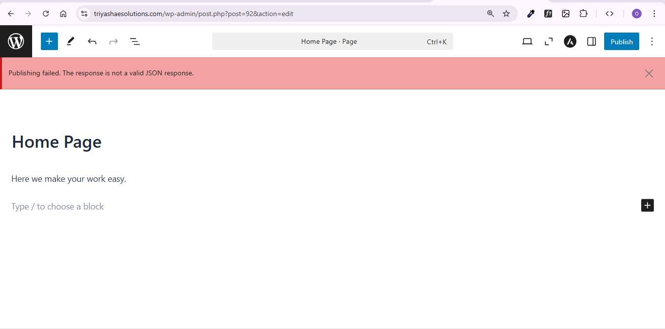 Publishing failed Error. · Max Business School™
