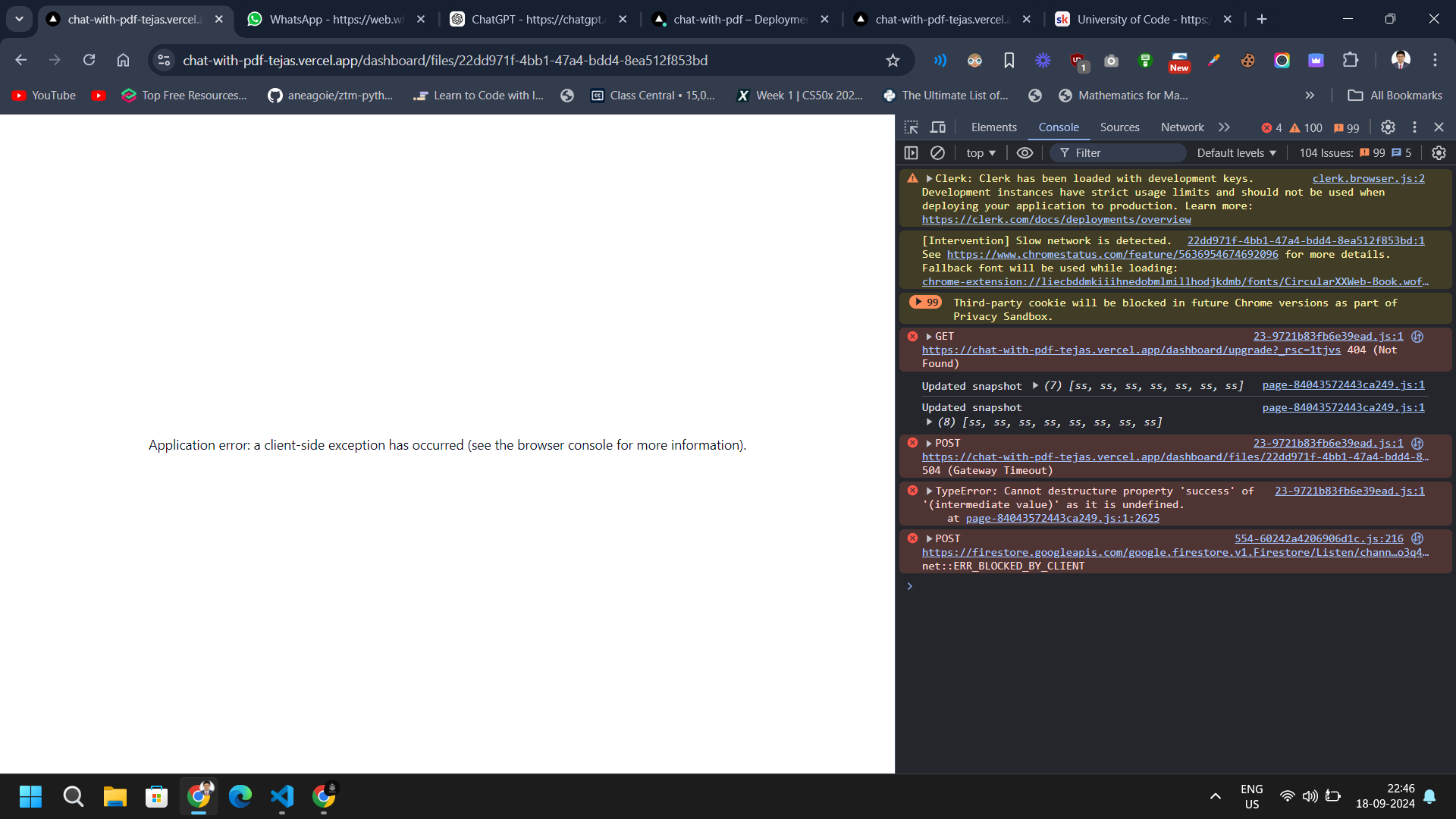 I got this error in SaaS · University of Code