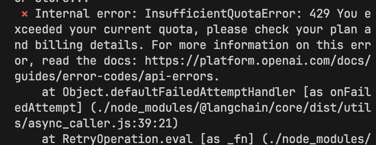 ERROR: OPENAI EXCEED QUOTA · University of Code