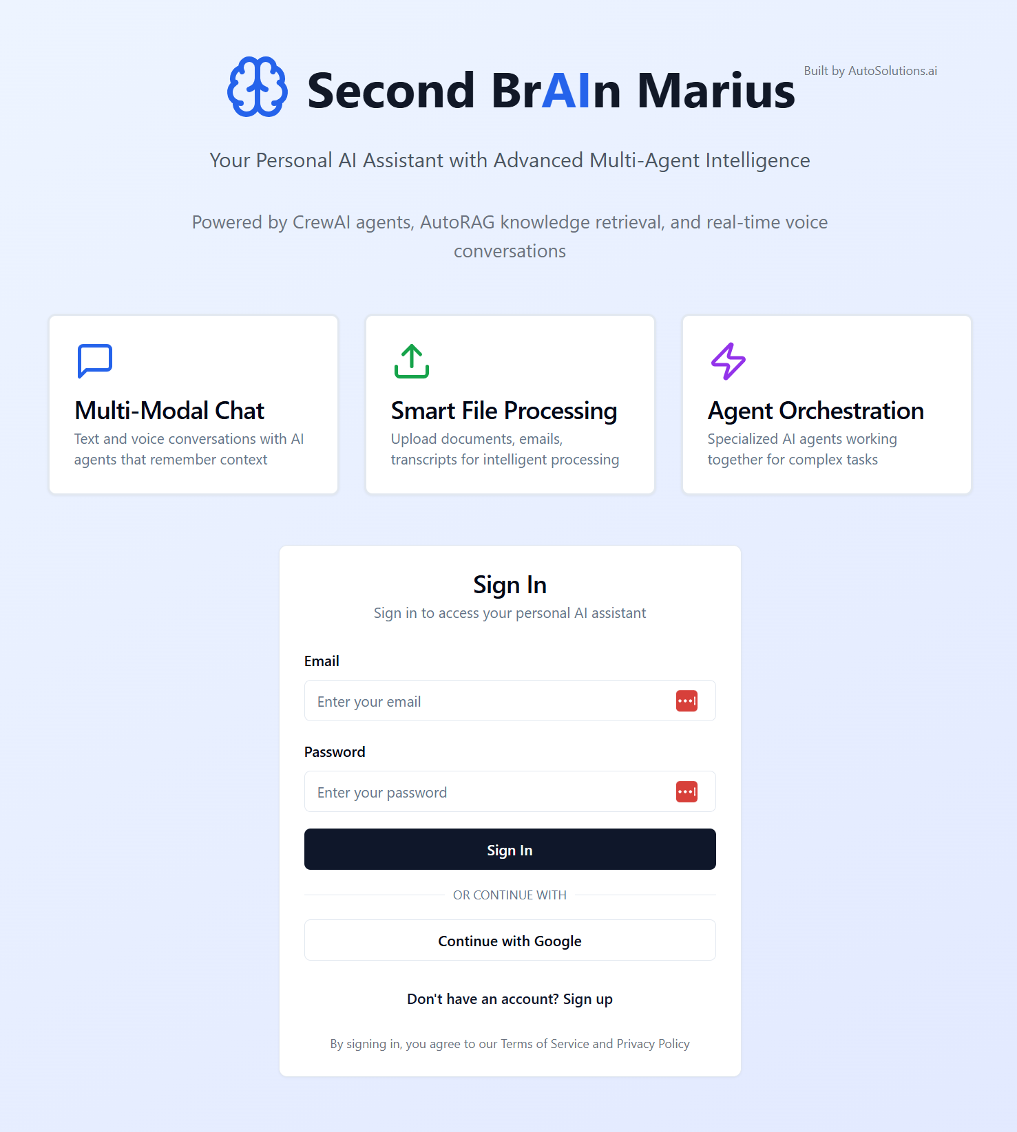 Marius - My Second BrAIn · AutoSkool.Club AI