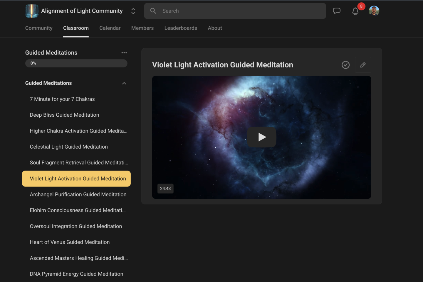 Alignment of Light Community
