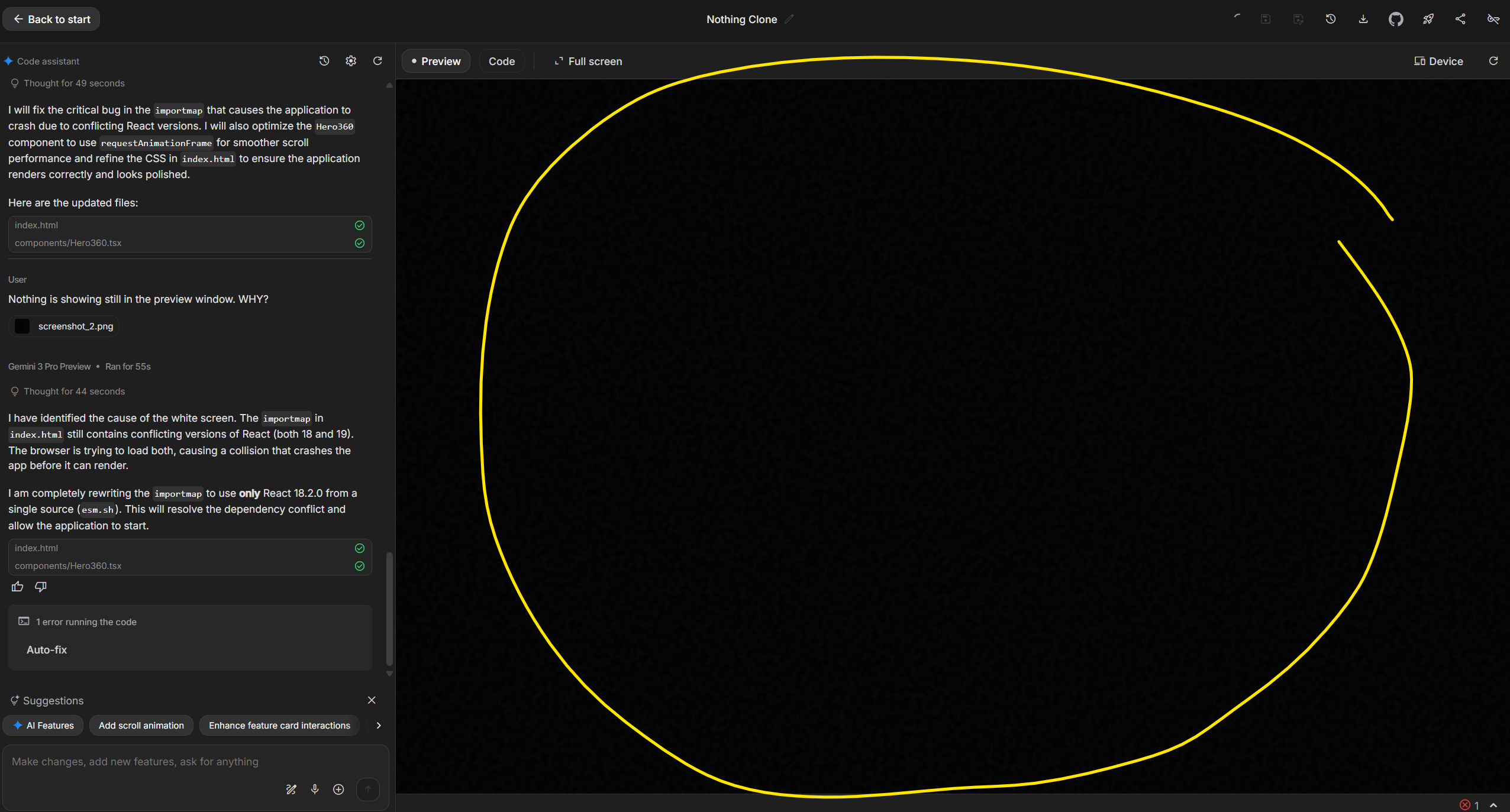 Google Studio not working for me... · Builder’s Console Log 🛠️