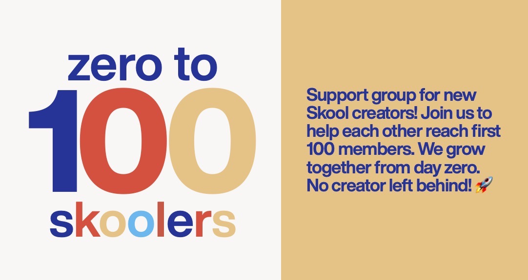 🎯 Zero to 100 Journey Tracker · Zero to 100 skoolers
