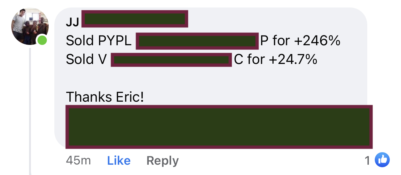 Jon made 246% from PYPL put hedge position and made 24% from V in 1 month · Invest & Retire ...