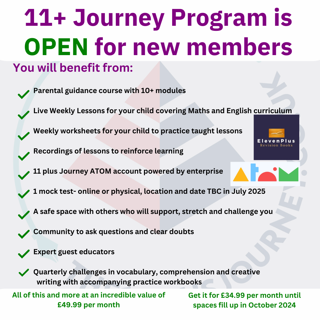 🥁 The 11+ Journey Programme has re-OPENED 🥁 · 11 Plus Journey