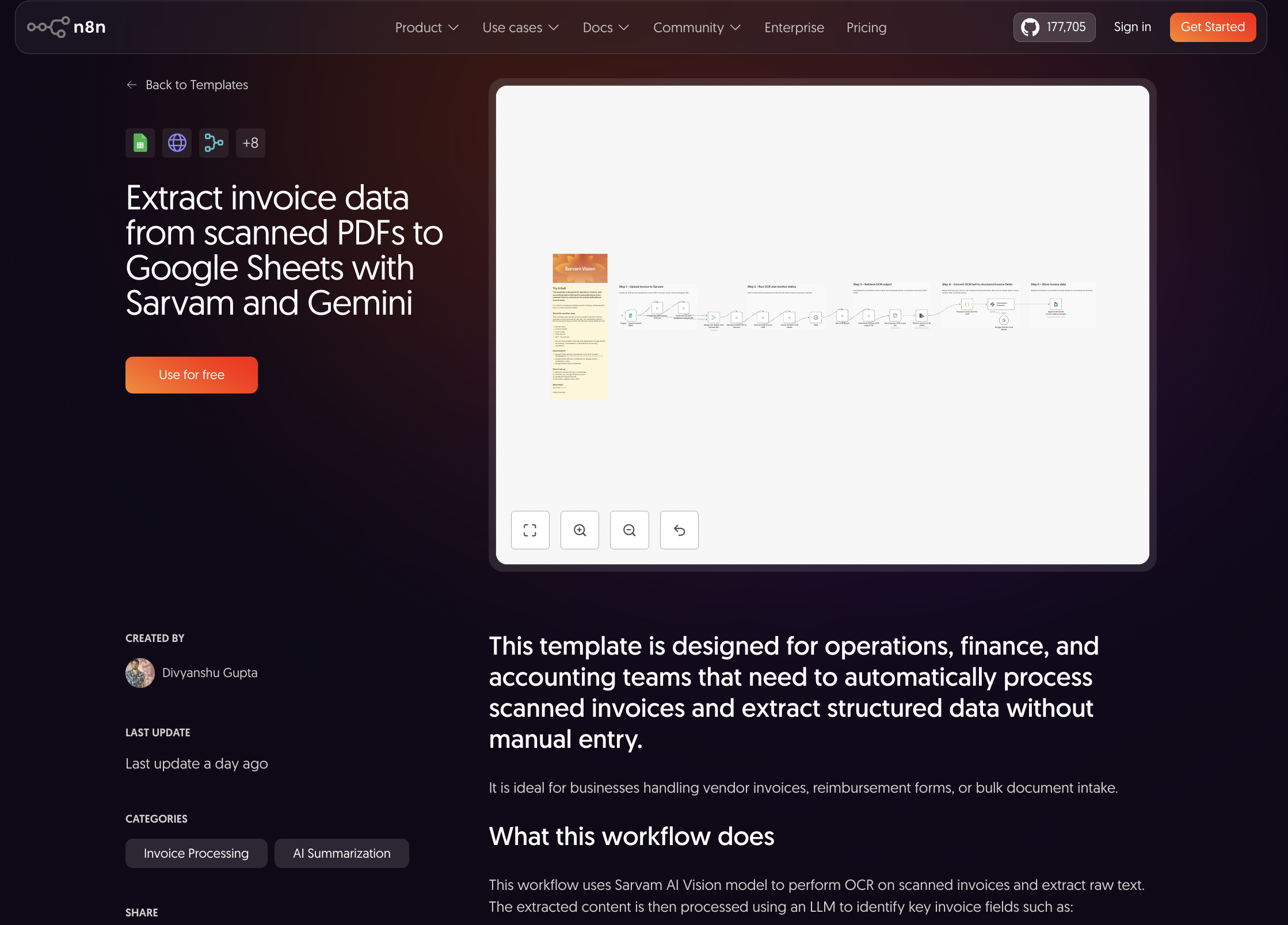 🚀 My first n8n template just got published on the official n8n ...