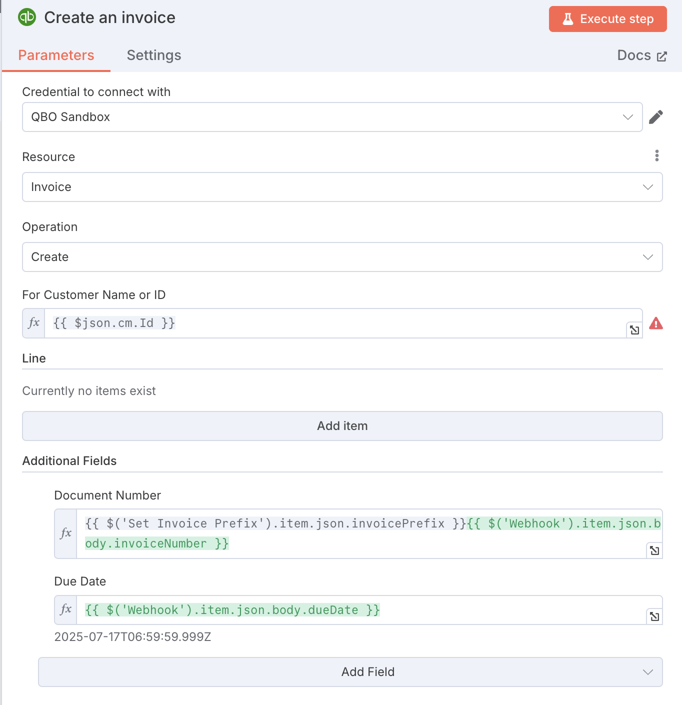 QBO Create Invoice - How do I map line items? · AI Automation Society