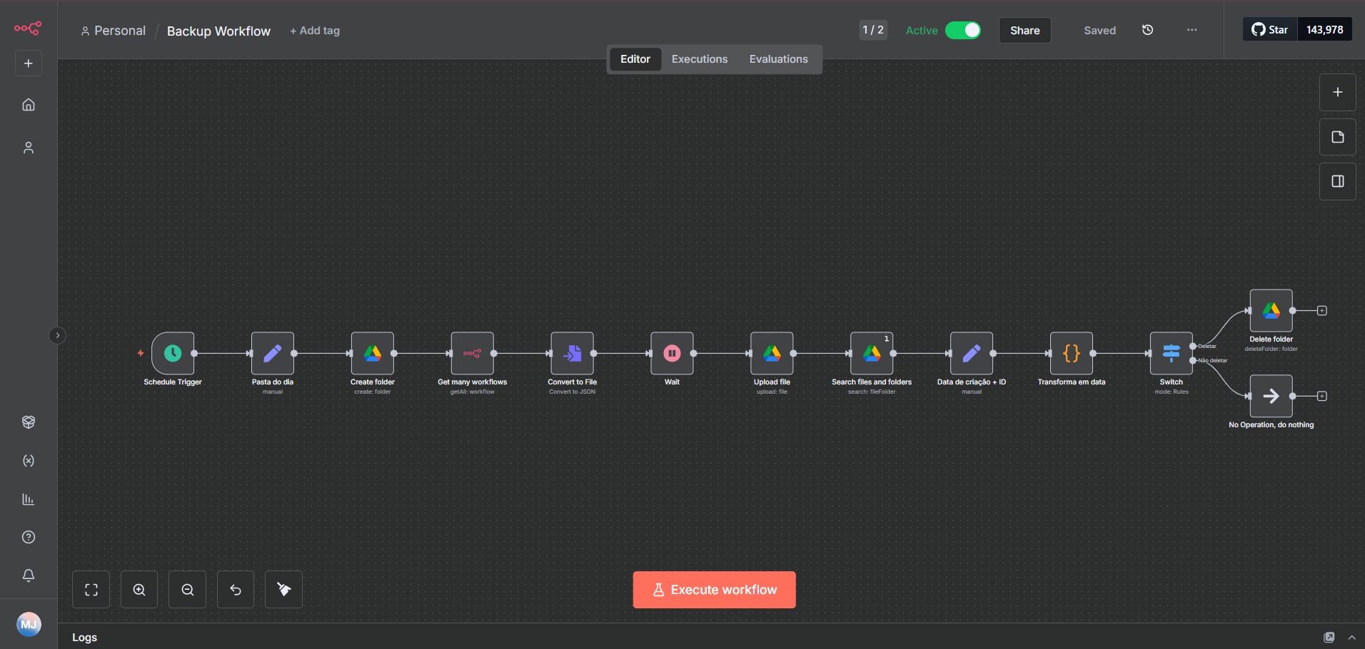 N8N Backup workflow · AI Automation Society