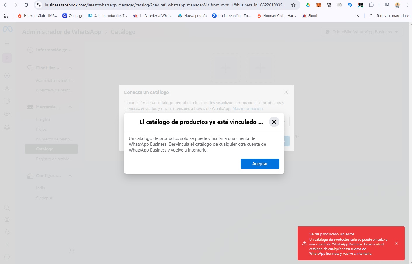 Vinculacion catalogo · Whapify Academy