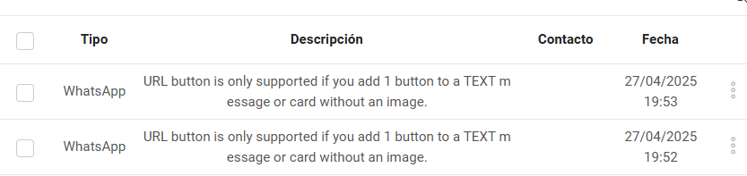 Erro para envio de link para realizar citas · Whapify Academy