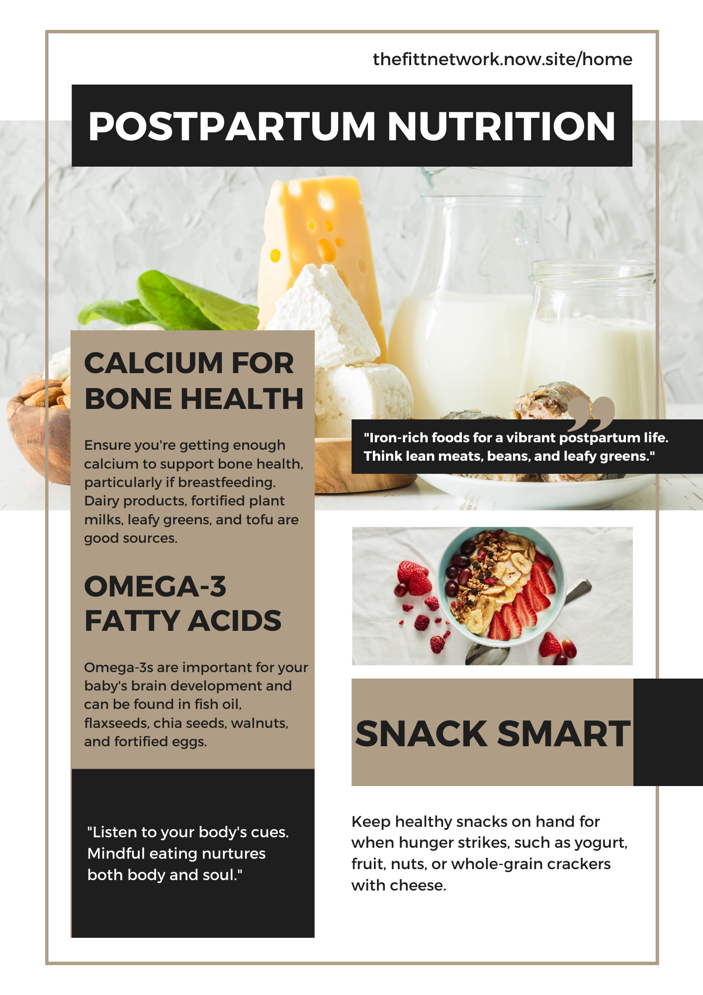 Nutrition for the new MUM: A guide to good postpartum nutrition · The ...