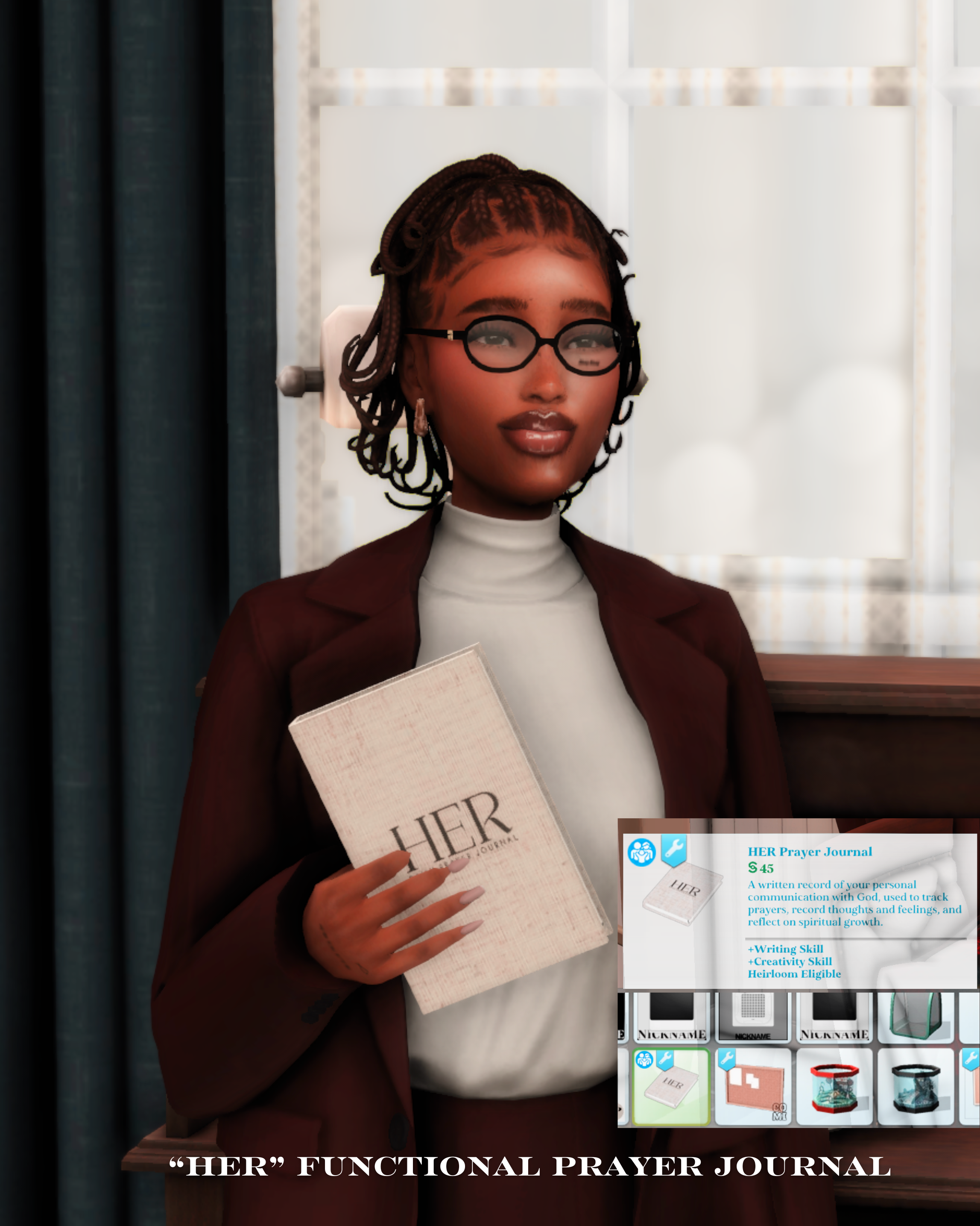 Bible Mod ( Functional Prayer Journal) · ⬨Nimalu Sims 4 University