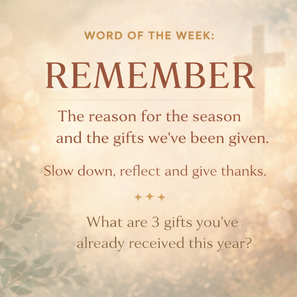 Word of the week: Remember · Brien Shamp’s Coaching