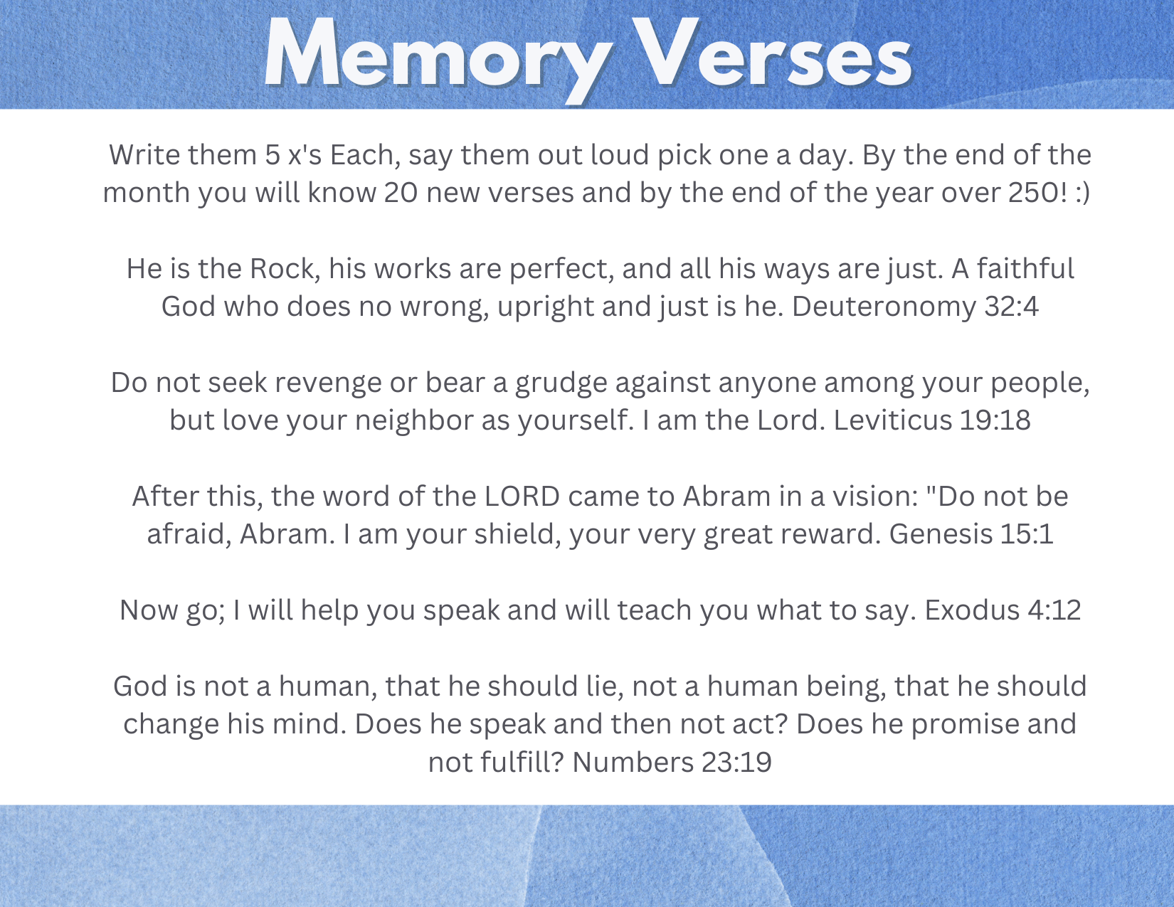 WEEKLY MEMORY VERSES · IMAGINE MORE ACADEMY