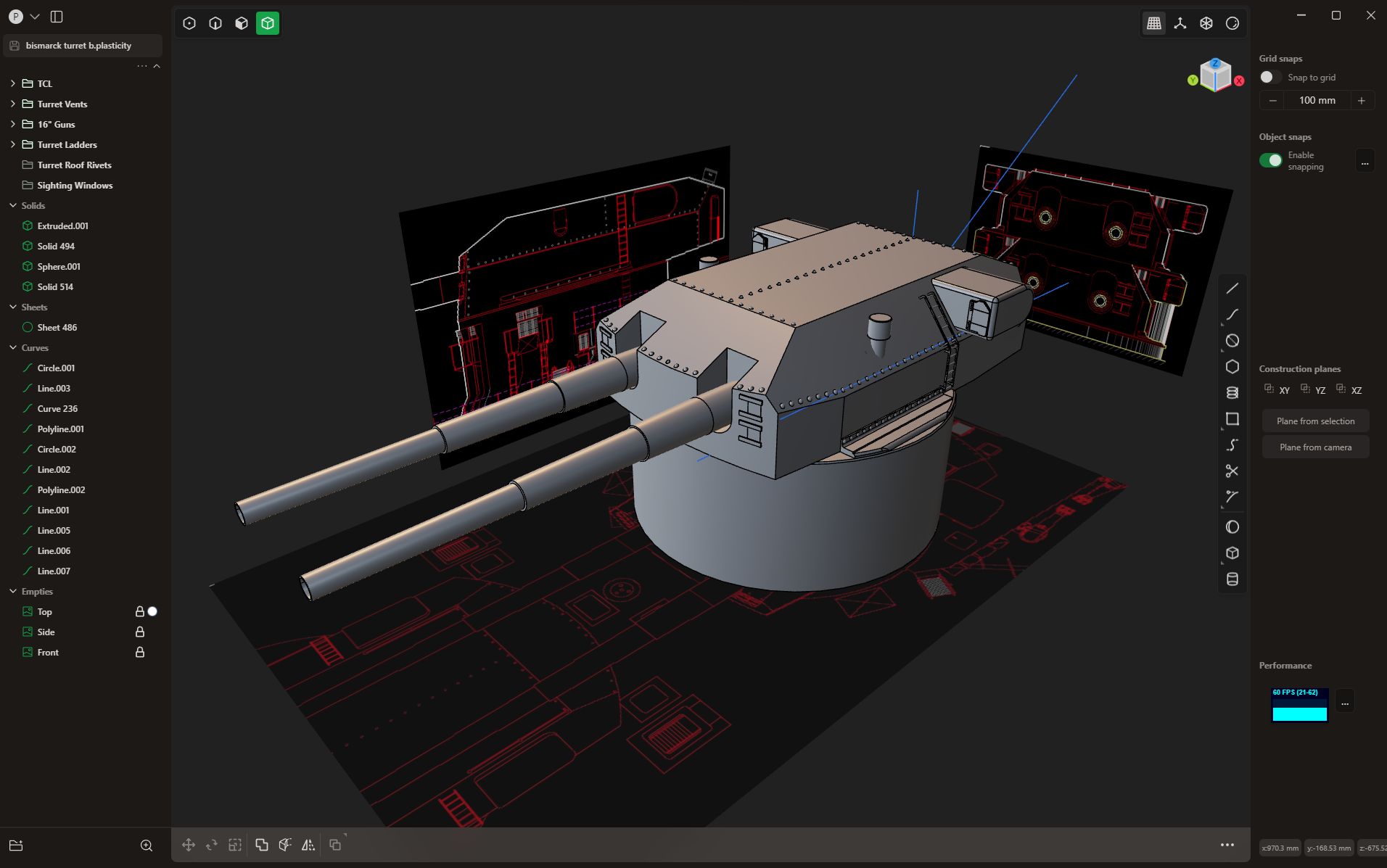 B Turret on Battleship Bismarck · Creative 3D Community