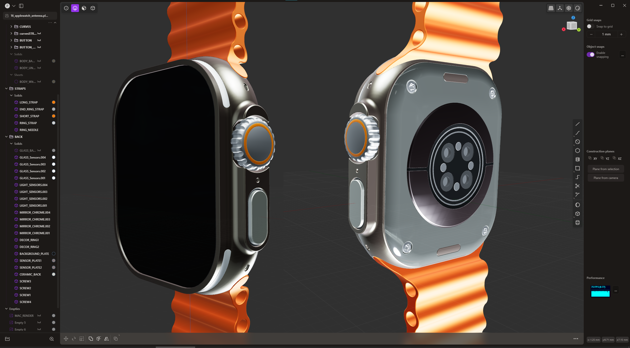 Antenna and Back Sensors. Watch finished in Plasticity! · Creative 3D ...