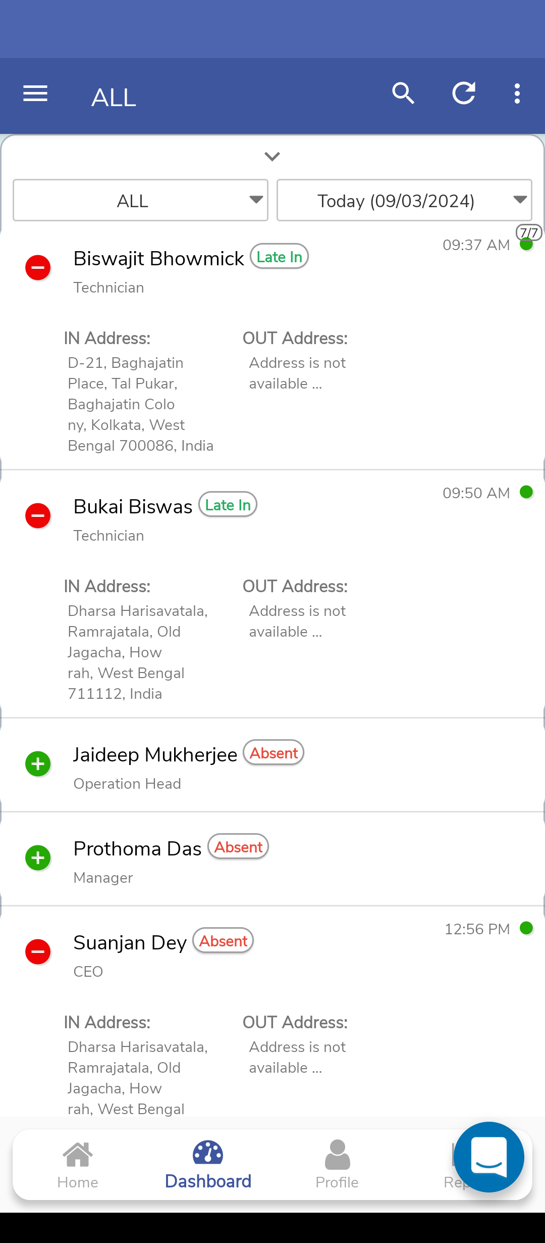 Attendance module address synchronising issue · Sangam CRM Community
