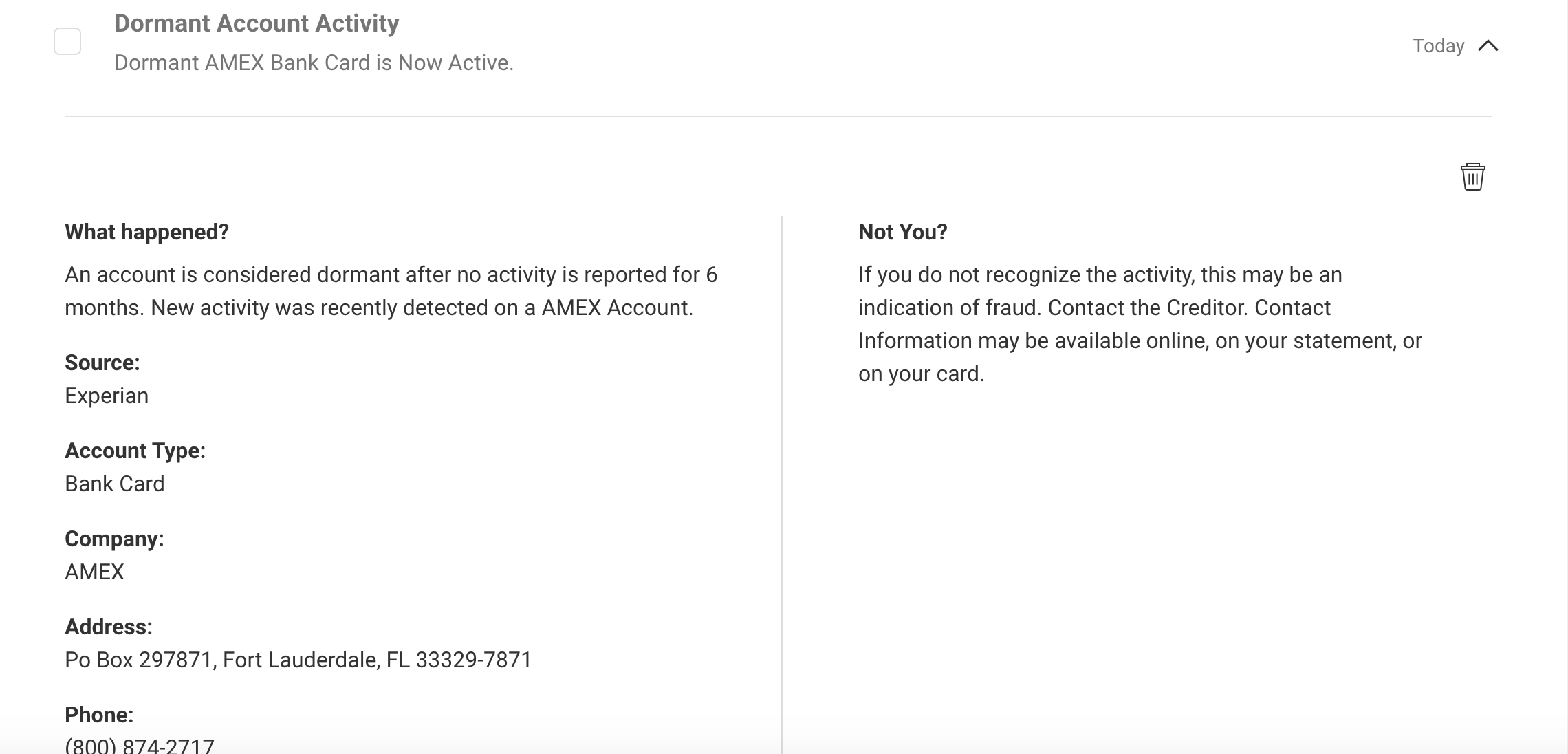 Dormant account activity · I Teach Credit