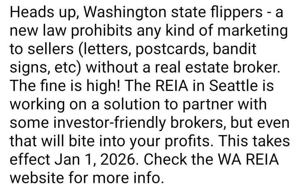 Washington State Marketing · Big Fat Real Estate Checks