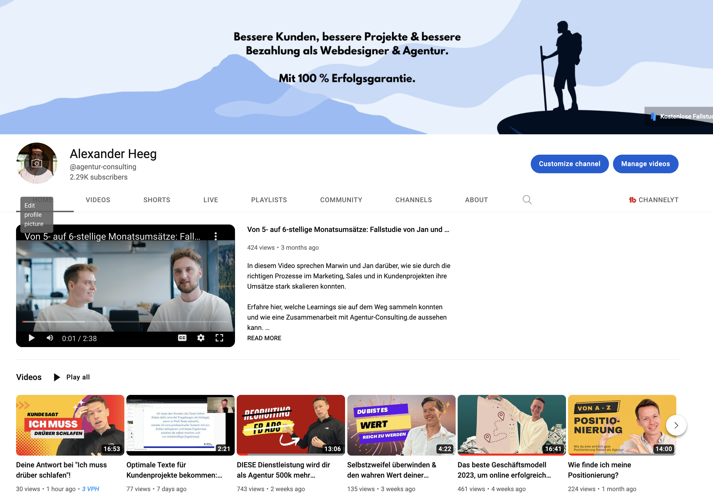 Video-Ideen für unseren YouTube Kanal · KI Agentur Masterclass