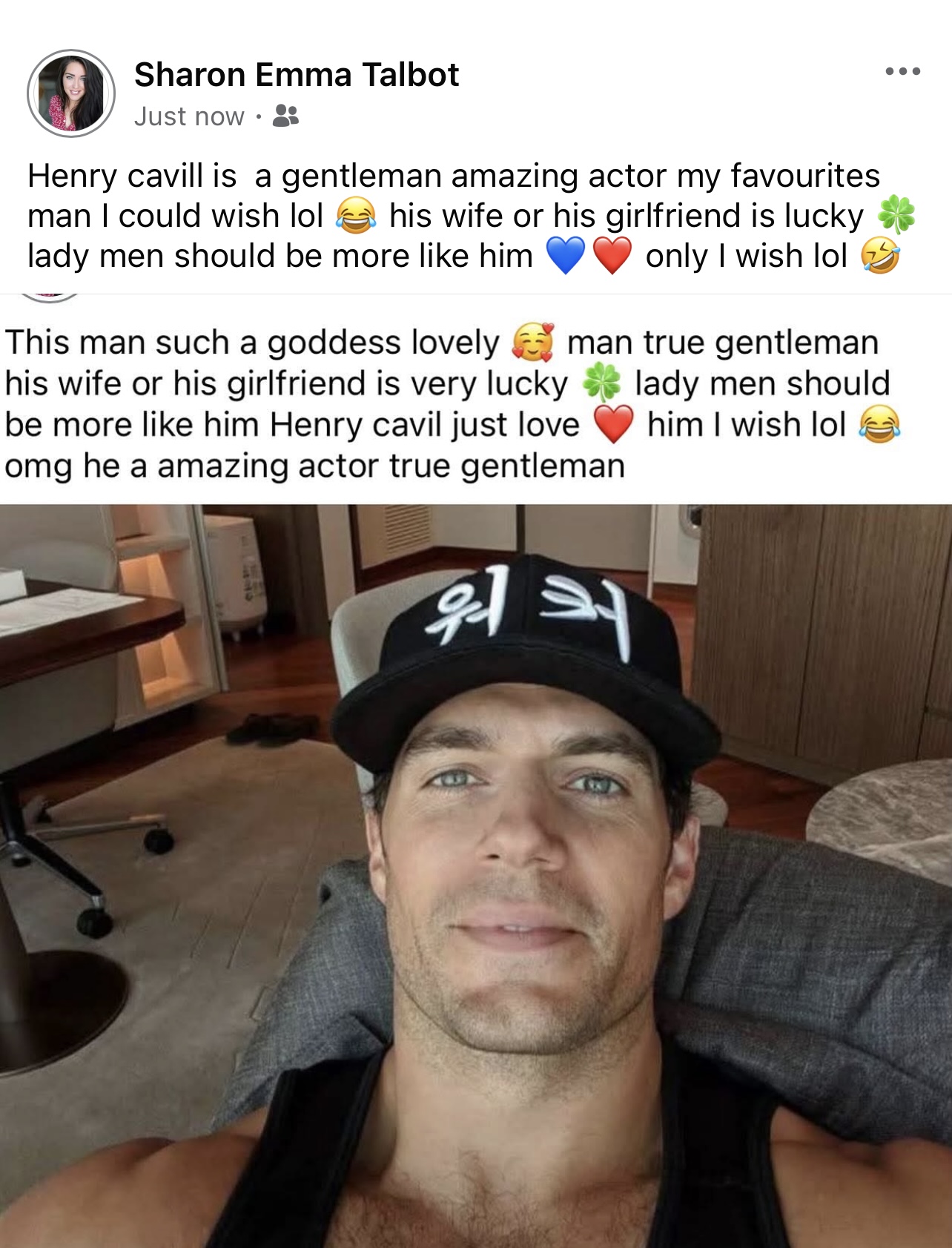 For us ladies I only we could wish lol 😂Henry cavill such amazing actor ...