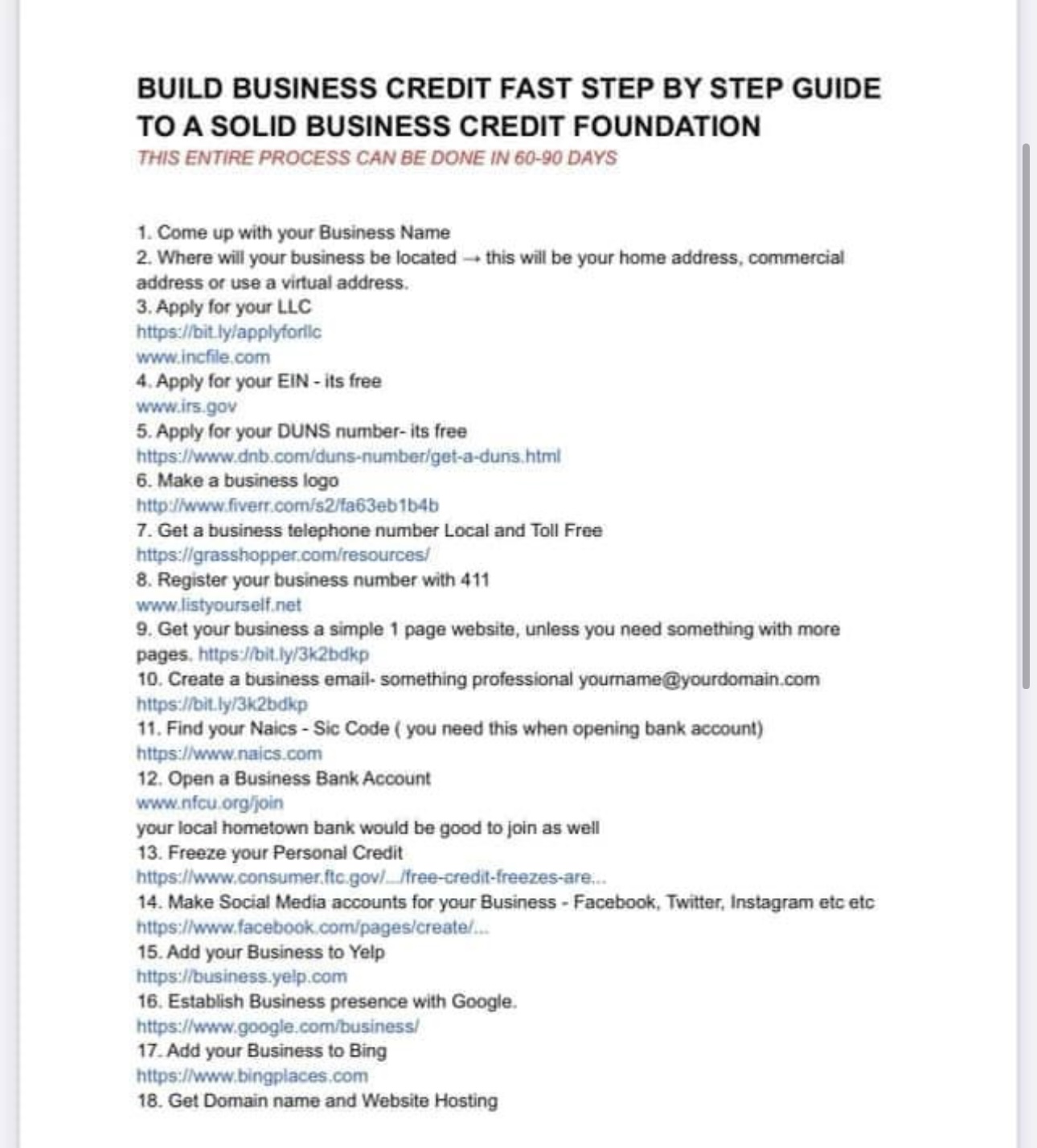 In Depth Build Your Business Credit Step By Step Process (EIN ONLY) 🔥🚀 ...
