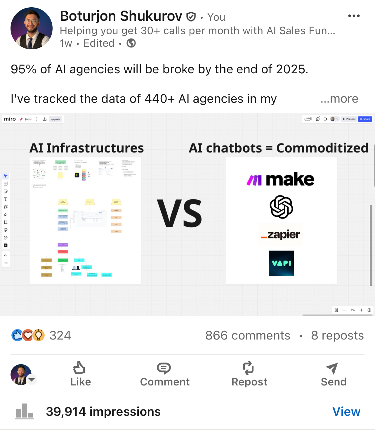 One LinkedIn post booked me 60+ calls · Accelerants