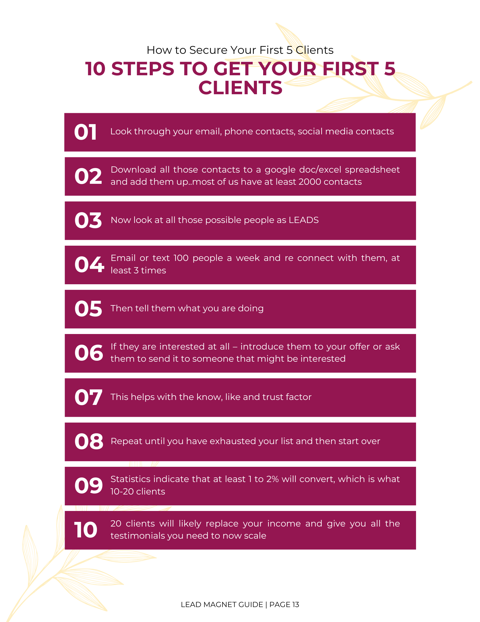 🎁 Free Checklist: 10 Steps to Your First 5 Clients (No Website Needed ...