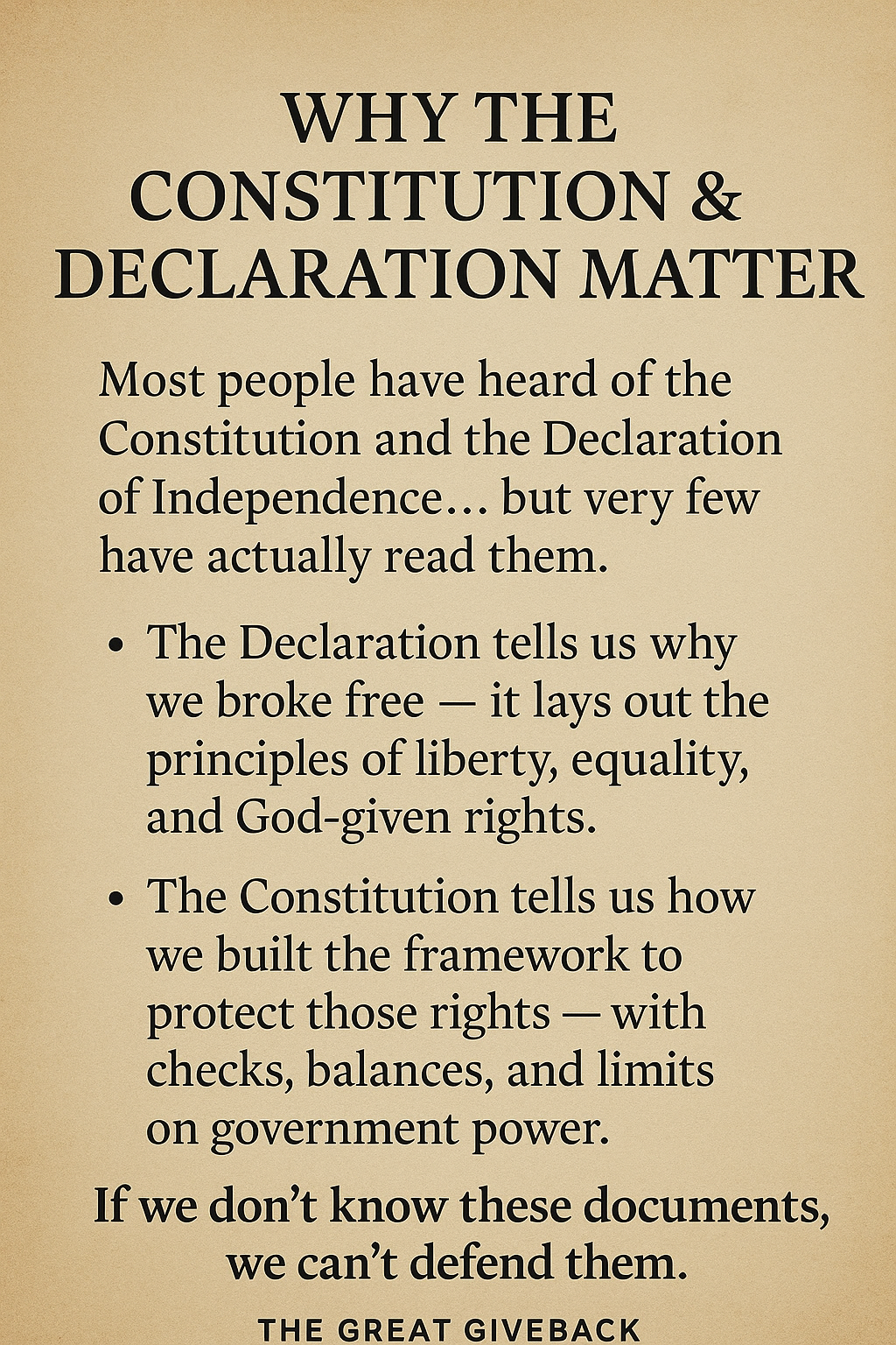 Daily Giveback 0071 - Why the Constitution & Declaration Matter — and Where to Start · The Great ...