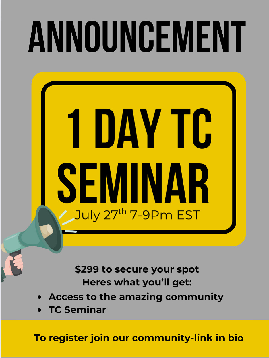 📣 NEW SEMINAR ANNOUNCEMENT 📣 · My TC Academy