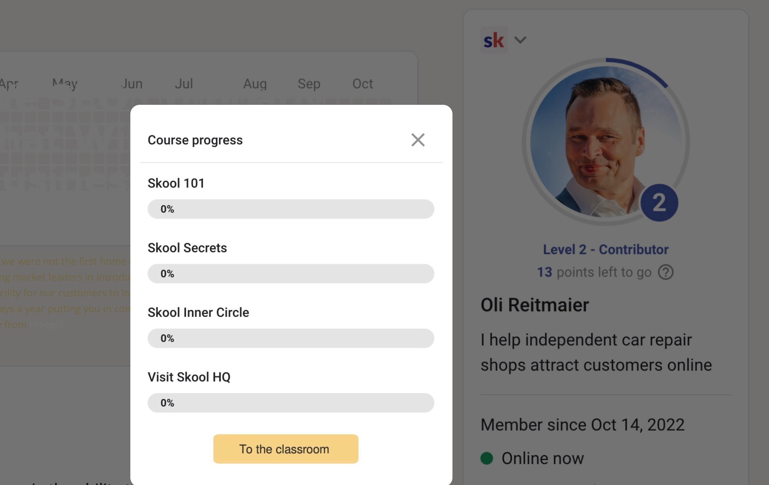 Small tweak: course progress popup with CTA button ⬅️ · Skool Community