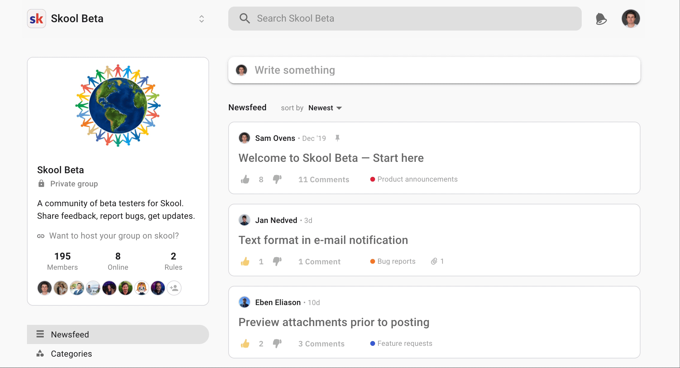New feature: See who's typing in real-time and load new posts/comments ...