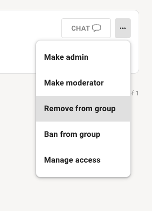 What is the difference between "Ban from group" and "Remove from group ...