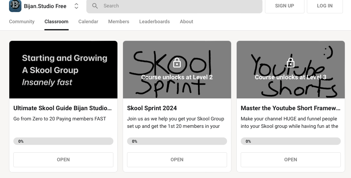 Resize the courses in the classroom tab · Skool Community