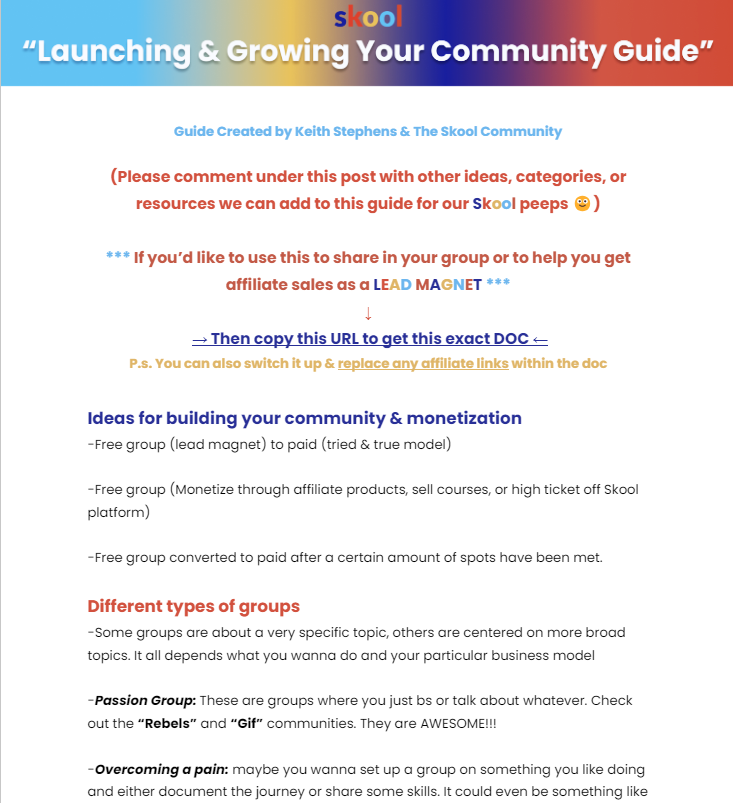 Skool Community Guide → Need Your Help! ️ ️🙌 · Skool Community