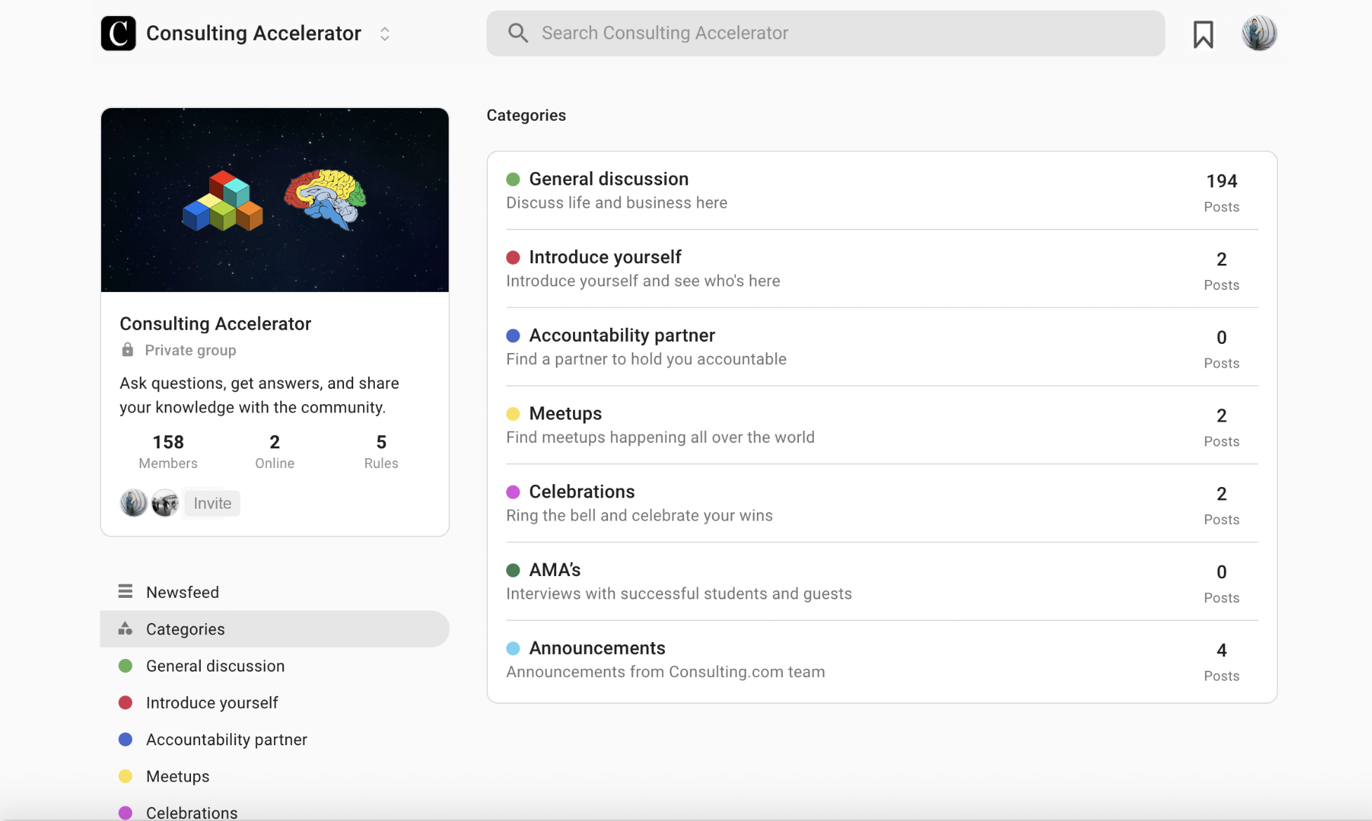 Replace '+ member' with spelled out 'Invite' button. Replace Notif ...