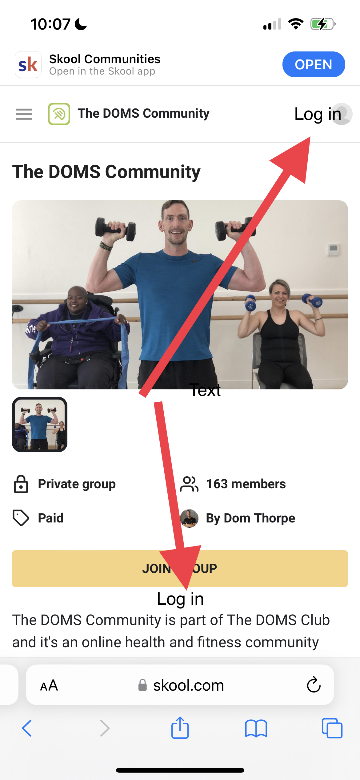 Log in page feedback · Skool Community