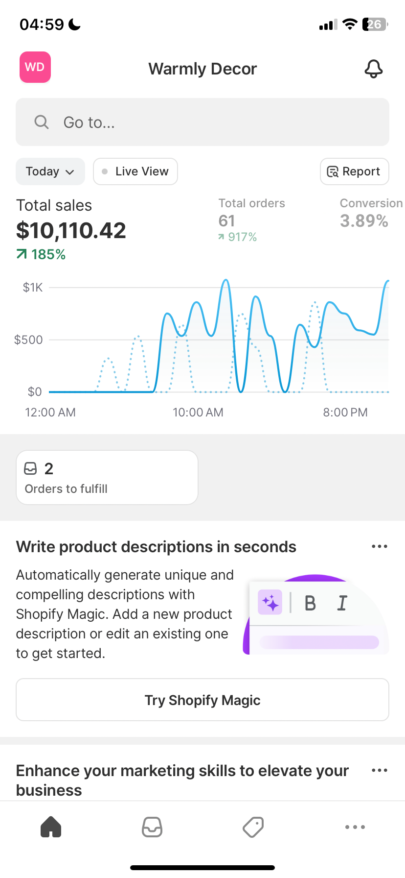 10k sales a day plan achieved · IOM