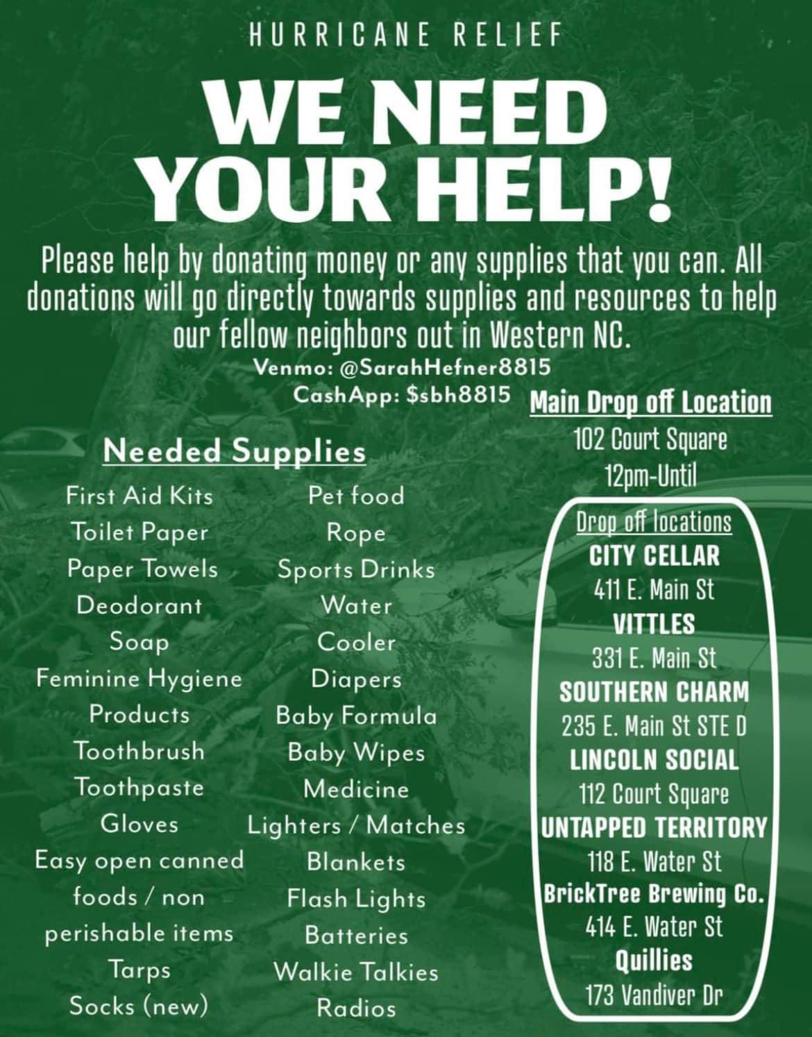 NC Hurricane Relief · Helping Hands Helene